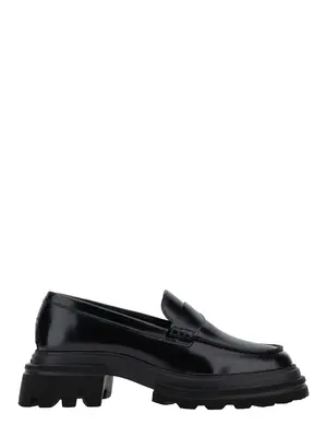 Hogan Polished Leather Loafers - Black