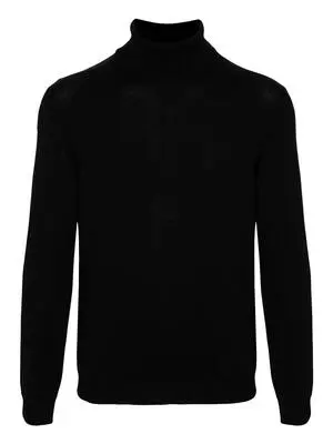 ROBERTO COLLINA Merino Wool Roll Neck Sweater - Black