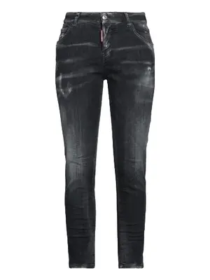 Dsquared2 Jeans In Cotton, Elastomultiester, Elastane, And Calfskin - Black