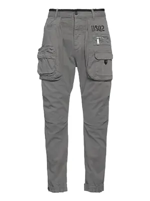 Dsquared2 Cotton Blend Cargo Pants Grey