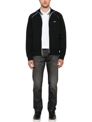 BOSS Piped-trim Detail Track Jacket - Black