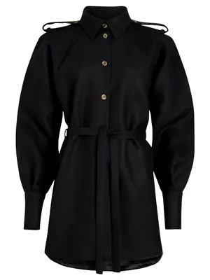 Patou Mini Shirt Dress - Black