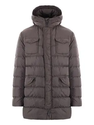 Herno Hooded Padded Coat - Grey