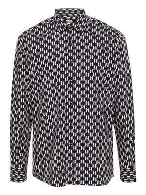 Karl Lagerfeld All-over Logo Print Shirt - Black