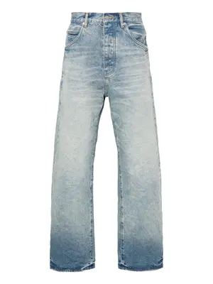 PURPLE BRAND Logo-patch Wide Leg Jeans - Blue