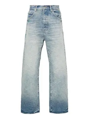 PURPLE BRAND Logo-patch Wide Leg Jeans - Blue