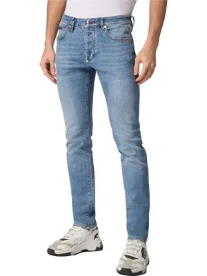 Philipp Plein Low-rise Slim-fit Jeans - Blue