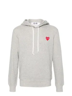 Play Comme Des Garcon Comme Des Garçons Heart-patch Hoodie - Grey