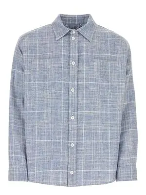 1989 STUDIO Grid-print Chambray Shirt - Blue