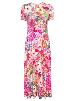 Johnny Was Janie Floral Print Dress - Pink