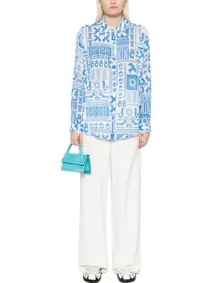 Johnny Was Acantha Printed Shirt - Blue