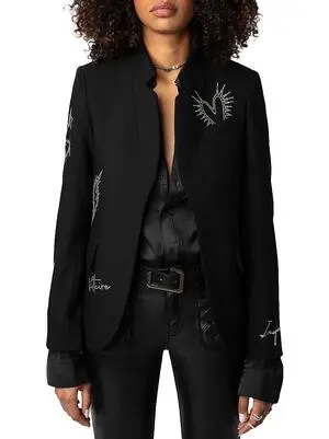 Zadig&Voltaire Very Strass Heart Blazer - Noir