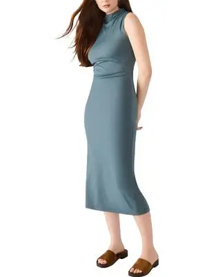 Steve Madden Funnel Neck Sleeveless Dress - Cloud Grey