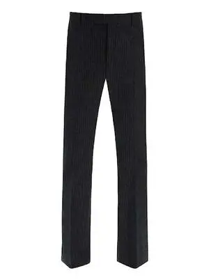 CELINE Flared Cropped Pants In Striped Flannel