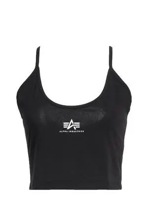 Alpha Industries Cropped Jersey Top - Black