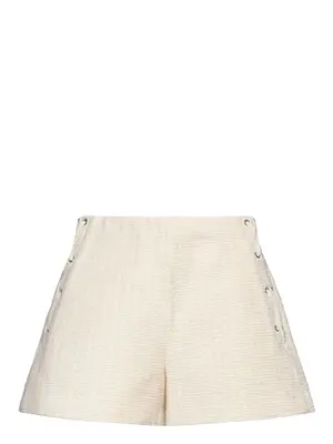 Maje Tweed High Waisted Shorts - White