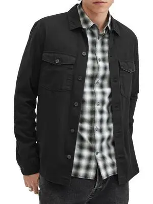 ALLSAINTS Spotter Cotton Denim Button-up Shirt Jacket - Black