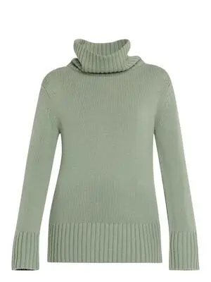 Michael Kors Oversized Turtleneck Cashmere Sweater Mdgrn