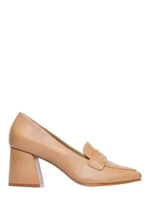 Bernardo Nessa Block Heel Loafer Pump - Sand