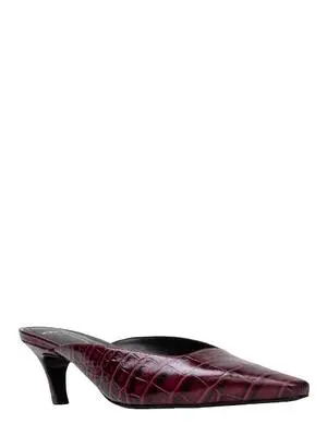 BLACK SUEDE STUDIO BLACK SUEDE STUDIO Logan Kitten Heel Mule Port Croco Leather