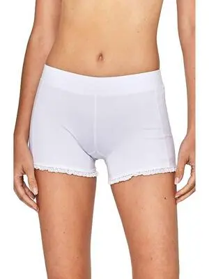L'ETOILE SPORT Lace Trim Short - White