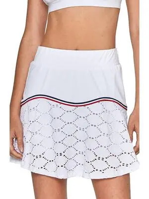 L'ETOILE SPORT Floral Team Skort - White W Red/ White/ Navy Trim