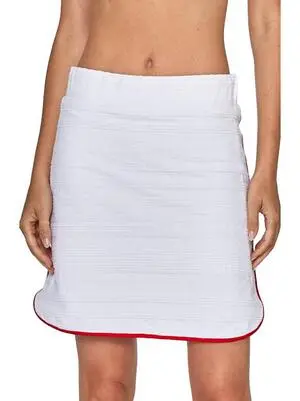 L'ETOILE SPORT L'ETOILE SPORT Side Snap Skort White With Red Trim