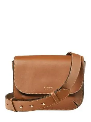 ASPINAL OF LONDON Ella Crossbody In Woven Leather - Tan