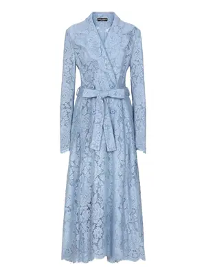 Dolce & Gabbana Dna Cordonetto-lace Trench Coat - Blue