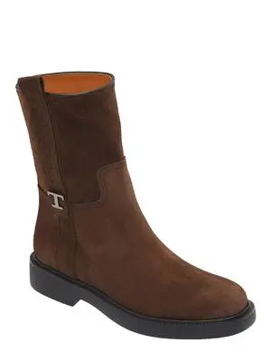 TOD'S Logo Bootie - Marrone Africa