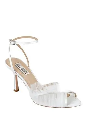 Badgley Mischka Badgley Mischka Collection Aisha Ankle Strap Sandal White Satin