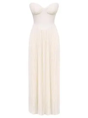 House Of Cb Pleated Woven Maxi Dress - Ivory