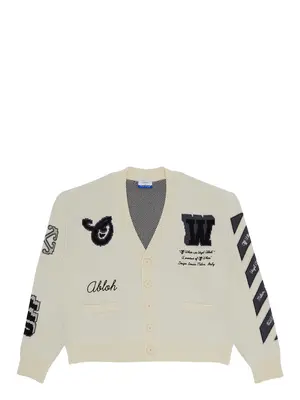 Off-White Varsity Knit Cardigan - White
