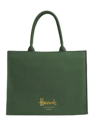 Harrods Large Cotton Logo Tote - Green