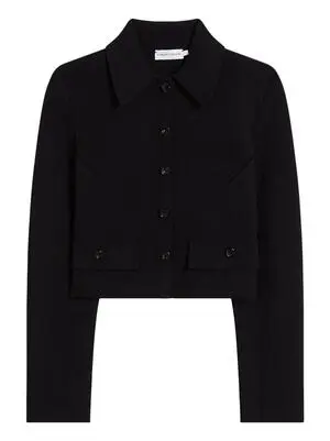 SCANLAN THEODORE CREPE KNIT CROP BUTTON JACKET