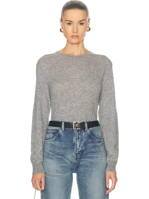 Saint Laurent Crewneck Sweater - Gris Chine Clair