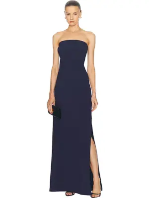 Norma Kamali Norma Kamali Strapless Tailored Terry Gown True Navy