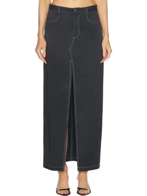 FLEUR DU MAL Silk Maxi Skirt - Black
