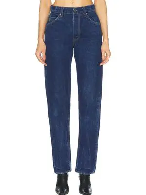 ALIGRACE Relaxed Straight Leg Jeans - Medium Dark