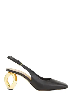 JW Anderson Chain Heel Sling Back Pump - Black