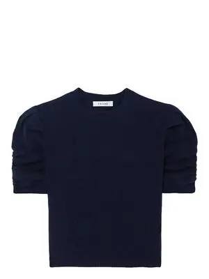 FRAME Ruched Cashmere Sweater - Navy