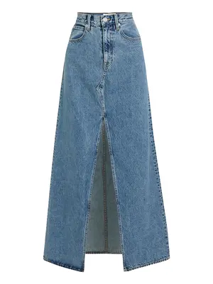 SLVRLAKE Dallas Denim Maxi Skirt - Mid Denim