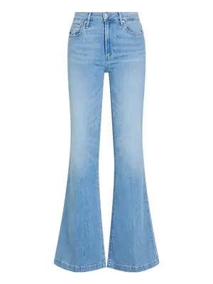 Paige Genevieve Mid-rise Flared Jeans - Light Denim