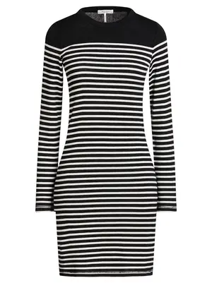 Rag & Bone Striped Stretch-jersey Mini Dress - Black