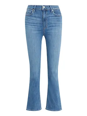 Paige Claudine Distressed High-rise Kick-flare Jeans - Mid Denim