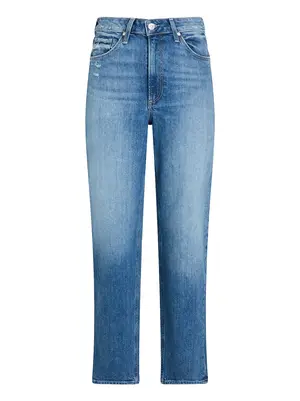 Paige Sarah High-rise Straight-leg Jeans - Mid Denim