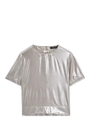 Rag & Bone Gia Lamé T-shirt - Silver