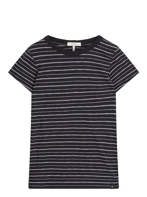 Rag & Bone Striped Pima Cotton-Jersey T-Shirt Black
