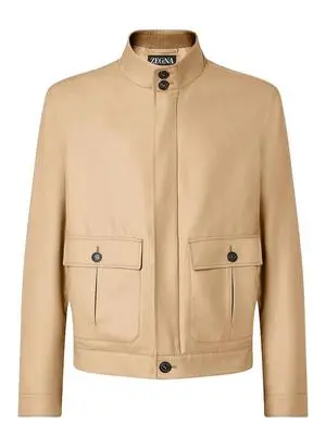 Zegna Oasi Cashmere Elets Blouson Jacket Beige