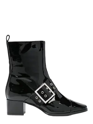 CAREL 50mm Decorative-buckle Ankle Boots - Black